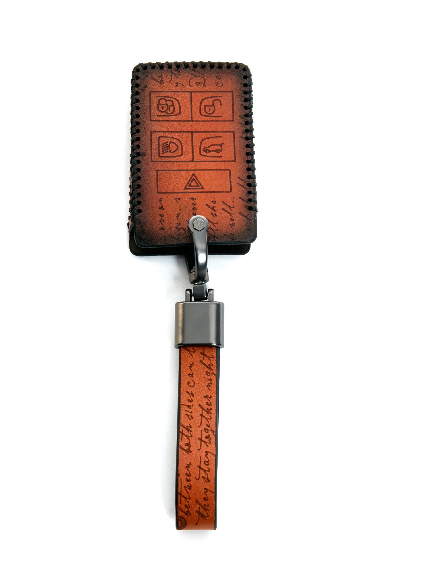 Чехол BGT для автомобильного ключа Land Rover (Ленд Ровер), кожа, влагозащитный, ударопрочный, коричневый