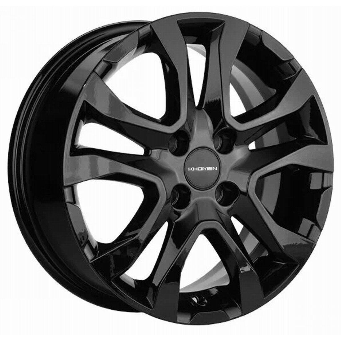 Колесный диск Khomen Wheels KHW1503 6x15 4x100 ET50 60,1 Black литой для автомобиля