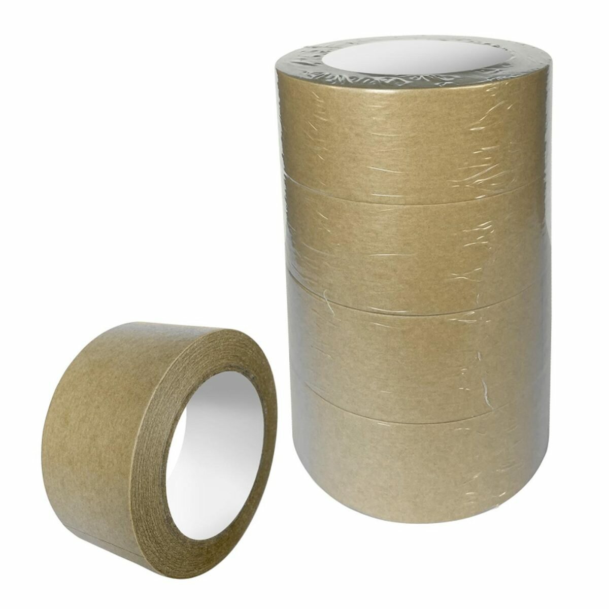 Клейкая лента (скотч) упаковочная (48мм x 50м, 125мкм, крафт коричневая) 4шт.