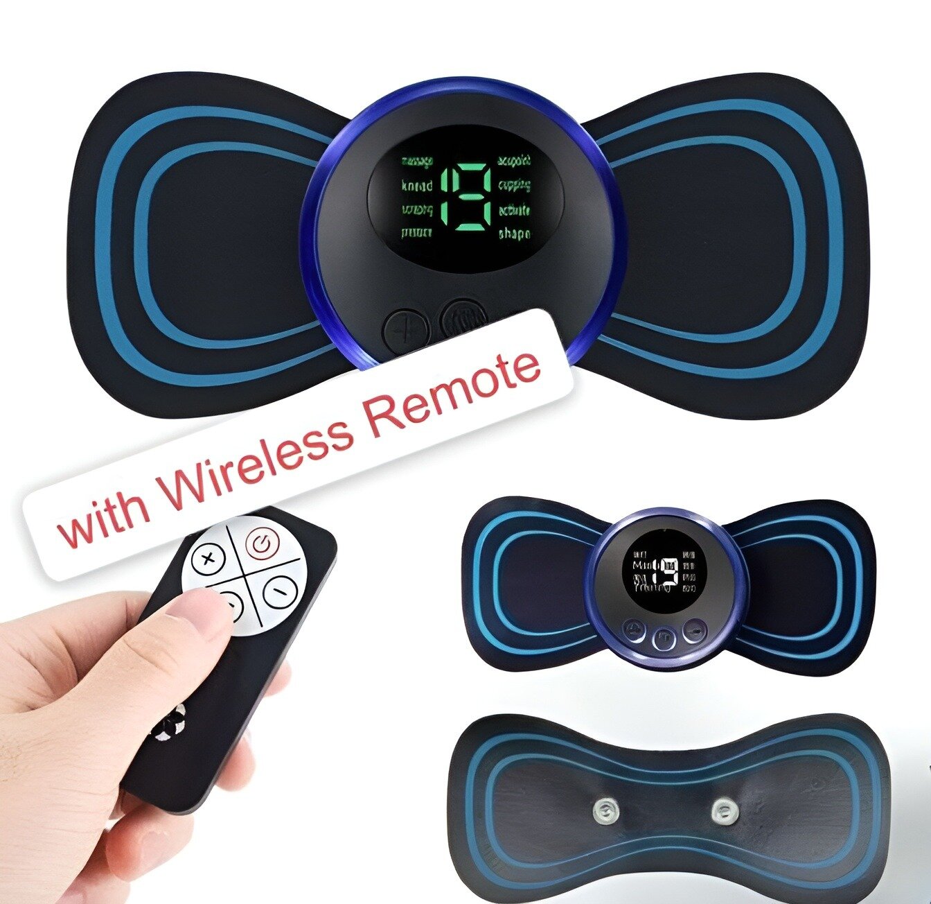 Портативный мини-электрический массажер для шеи с дистанционным управлением EMS шейный массажер для снятия мышечной боли и массажа всего тела (перезаряжаемый и дистанционно управляемый мини-массажер)