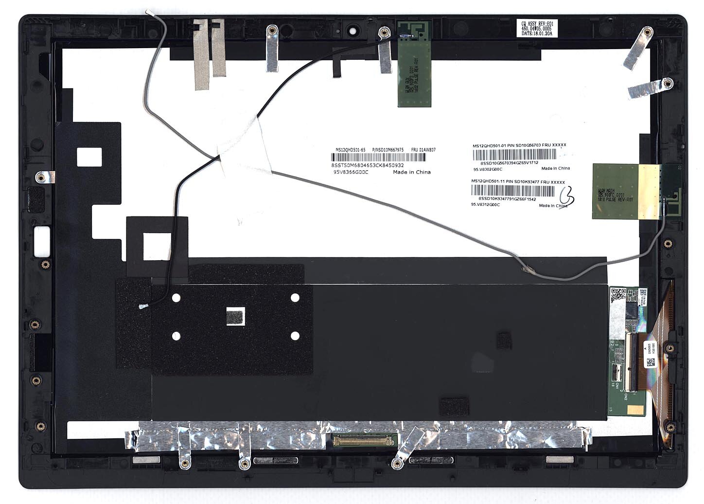 Модуль (матрица + тачскрин) для Lenovo ThinkPad X1 Tablet 1st/2nd черный с рамкой