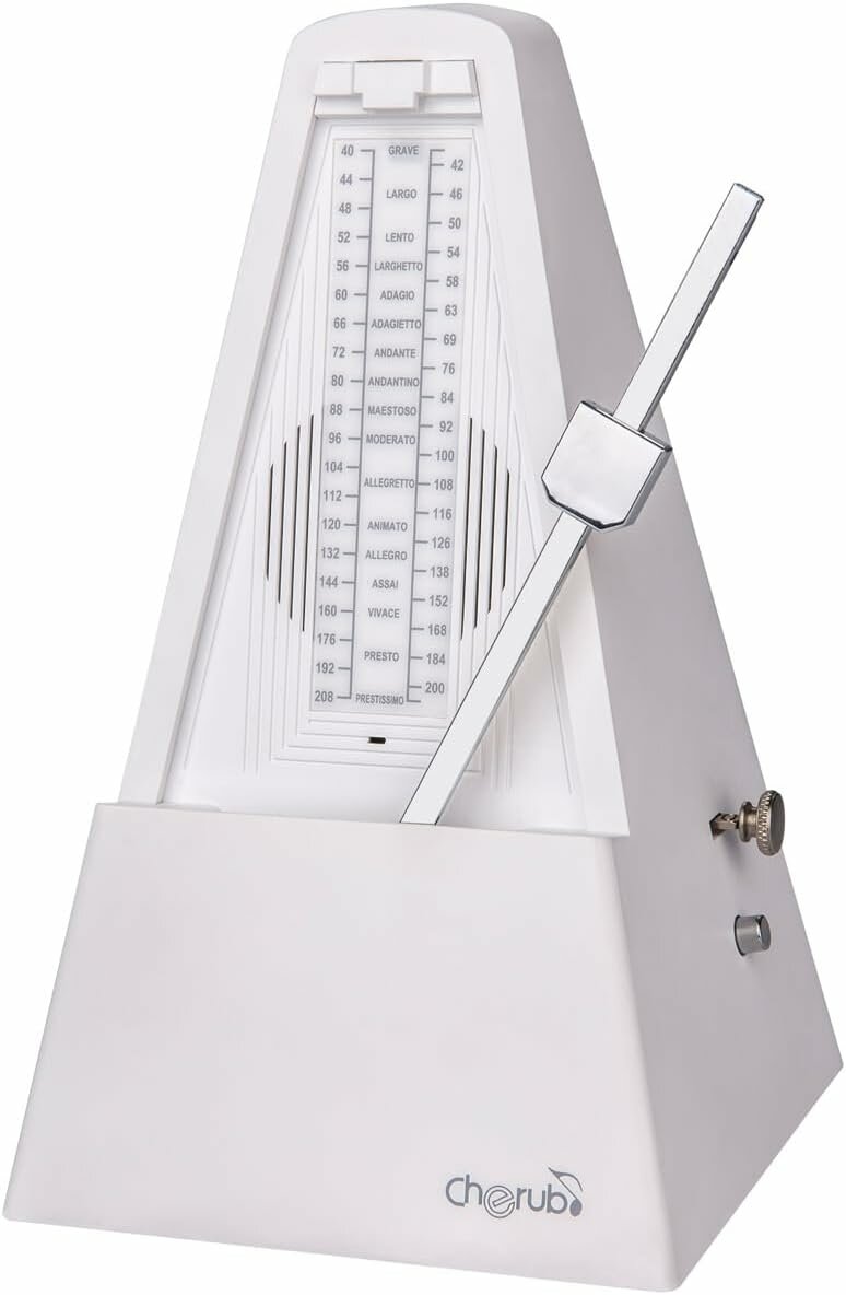 WSM-290P-WH Метроном механический/цифровой, белый, Cherub