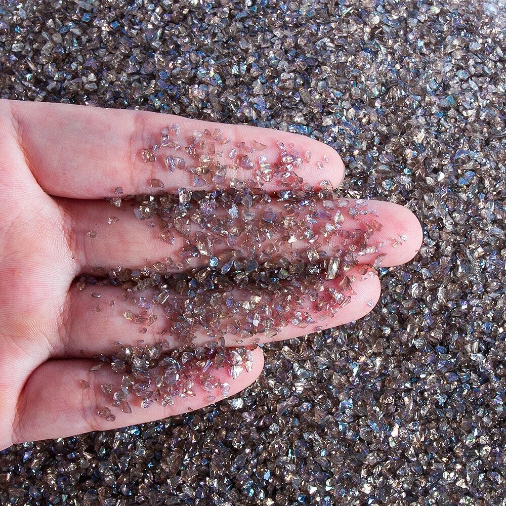 Стеклянные камни Hisenlee для эпоксидной смолы и нейл-арта, 2-4 мм, 20 г Bean paste purple ab