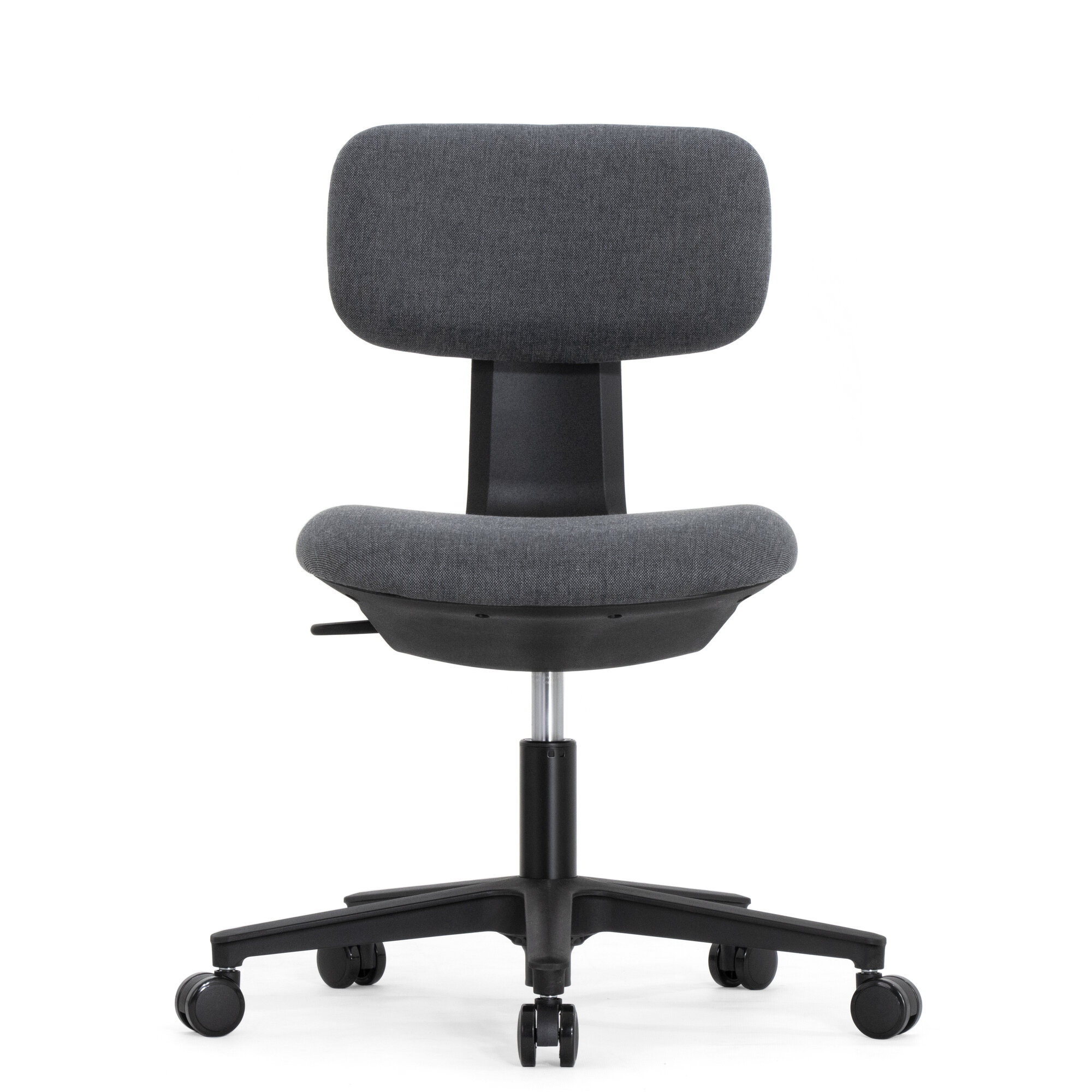 Стул мобильный Falto Rookie plus (поворот спинки, ткань, каркас чёрный, темно серый)