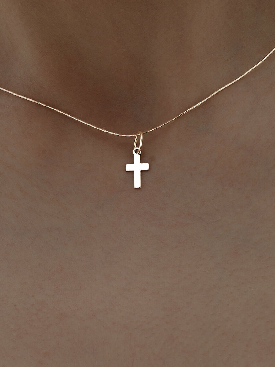 Крестик, серебро, 925 проба, родирование