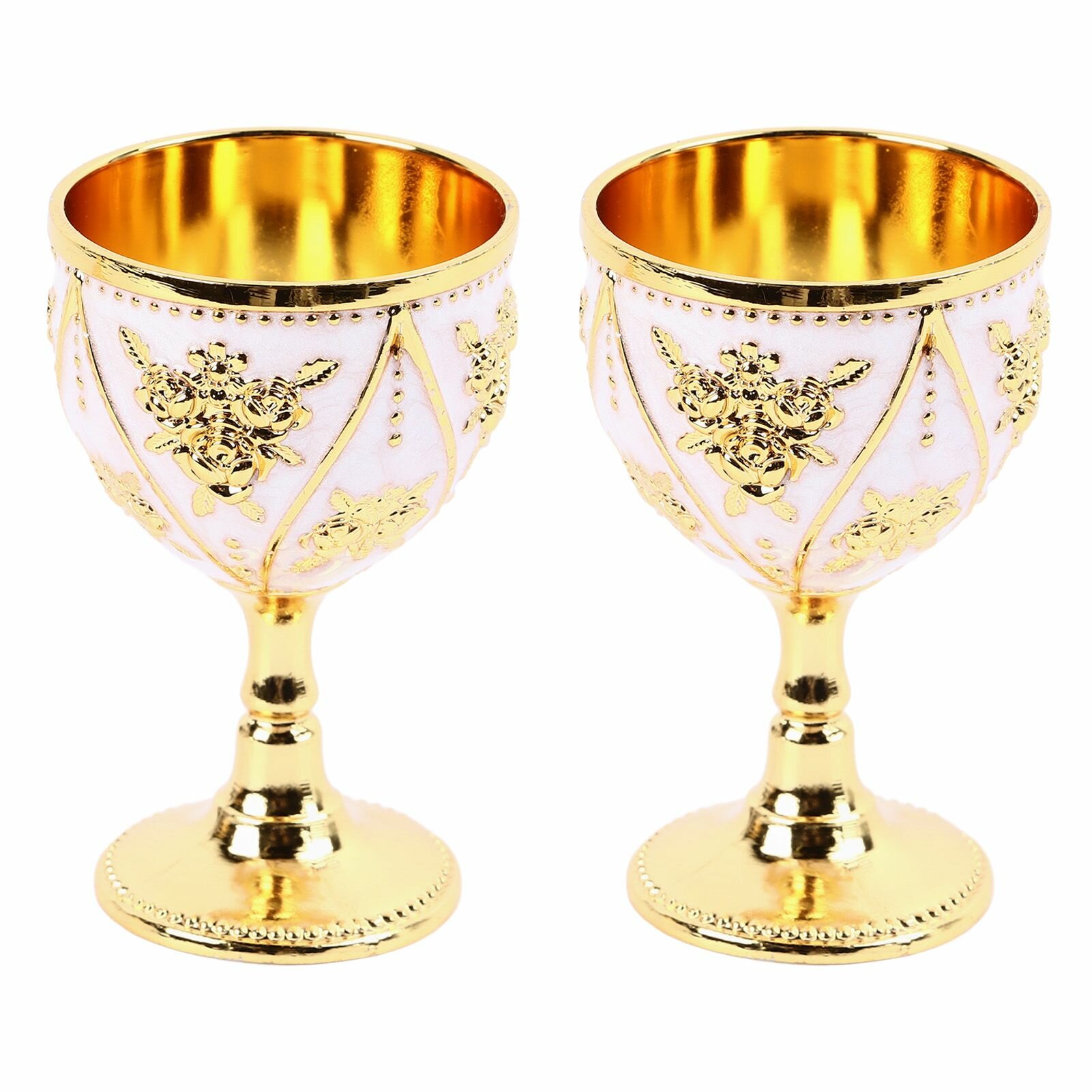 Декоративные бокалы для вина 2 шт золото белый