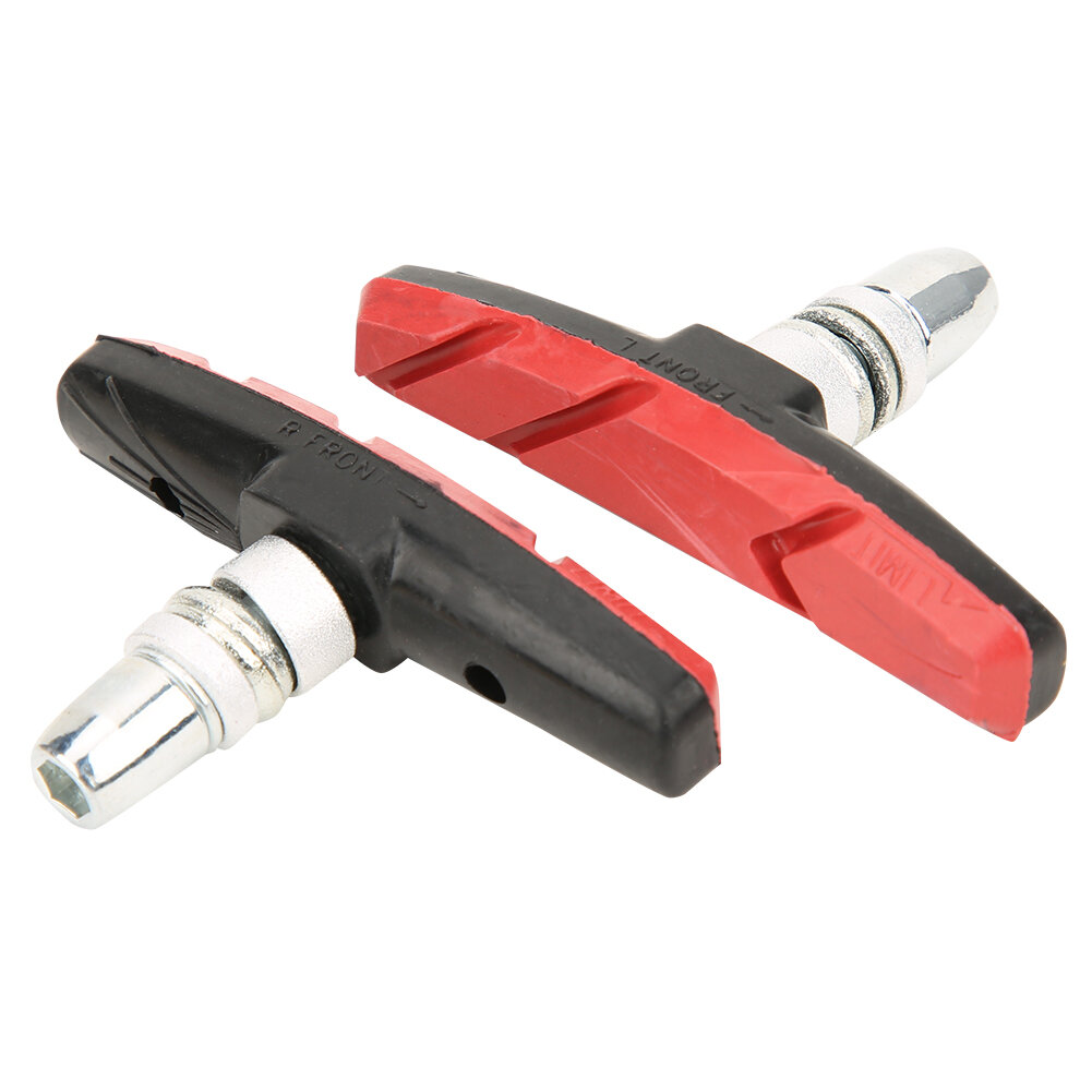 Комплект тормозных колодок для горного велосипеда из смешанных материалов, бесшумные, красные.