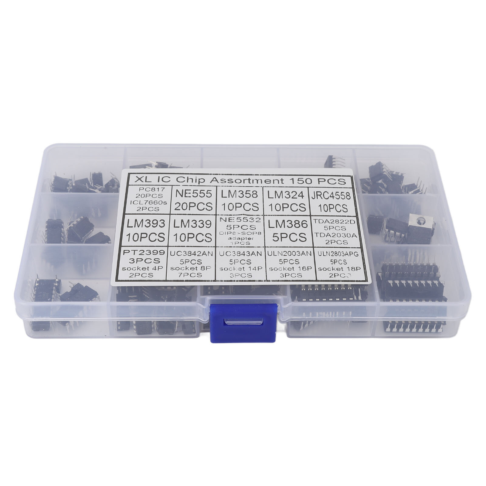 Набор из 150 микросхем XL для операционных усилителей, генераторов, сдвоенных операционных усилителей и фотопарсеров.