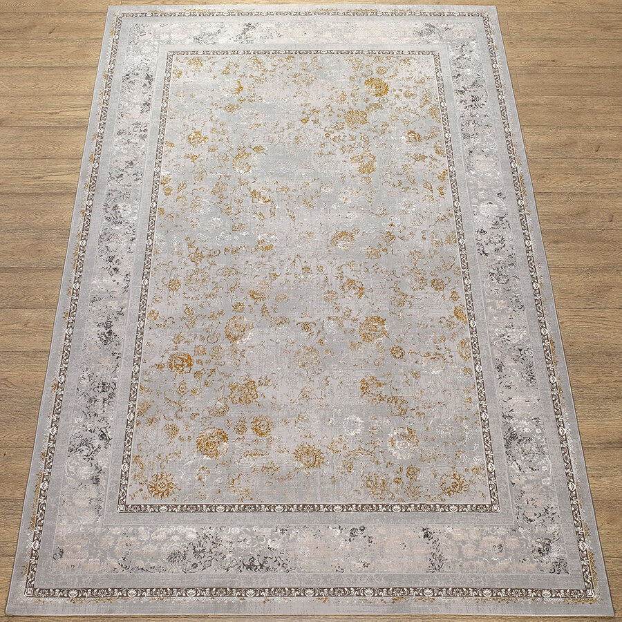 Ковер, Прямой, Серый, Золотисто-жёлтый, Коричневый, Классический, Винтаж, на пол, в гостиную, спальню, в ассортименте (80 см. на 150 см.)