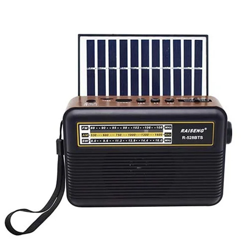 Портативный радиоприемник с солнечной батареей R-528BTS Радио USB / TF / FM AM SW