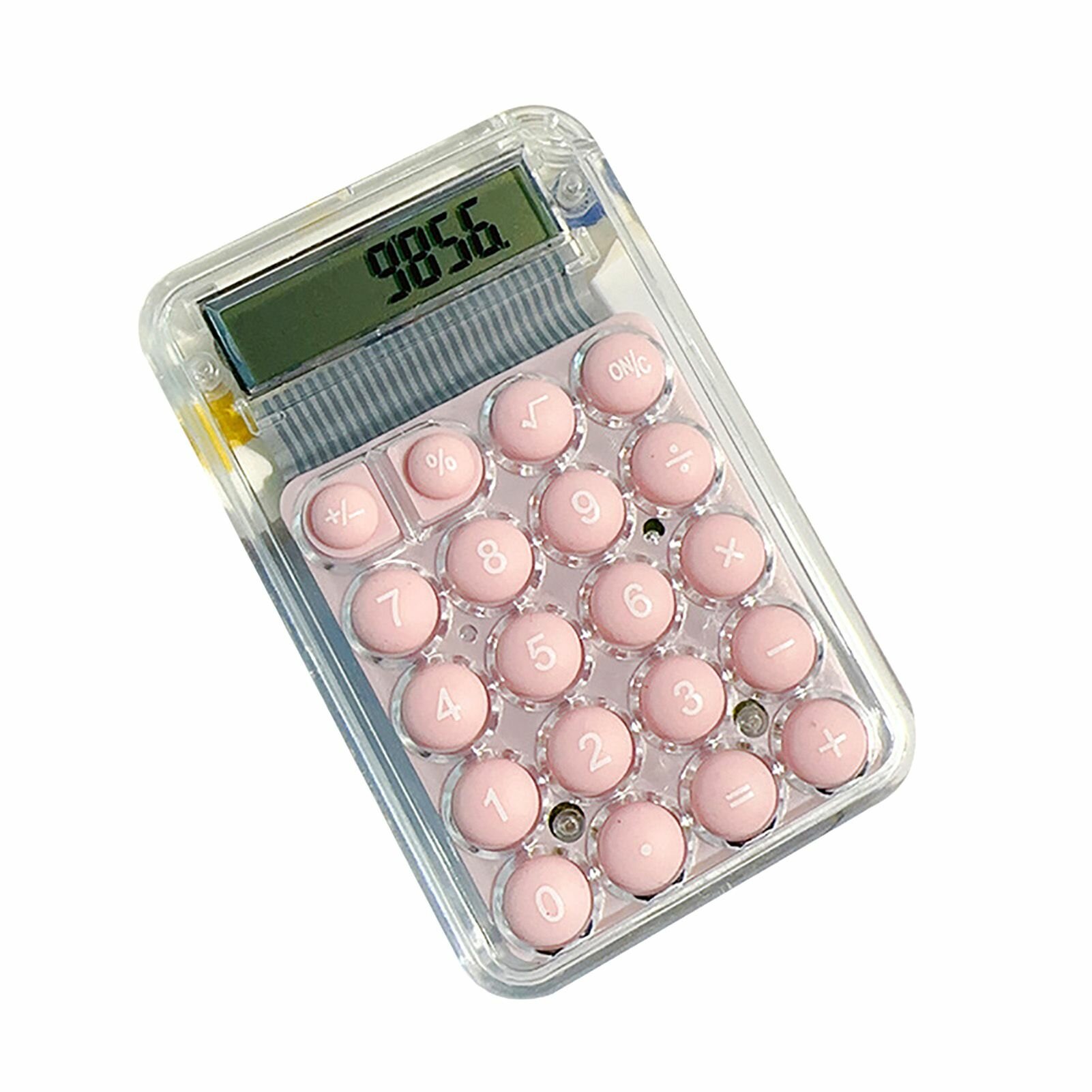 8-значный бесшумный портативный калькулятор с большой кнопкой для девочек и мальчиков, милый мини-калькулятор с цифровым дисплеем и мягкими кнопками, розовый цвет