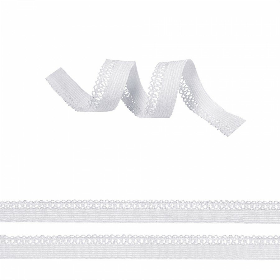 Резинка TBY бельевая (ажурная) ультрамягкая 10мм RB05101 цв. F101 (01) белый уп.100м