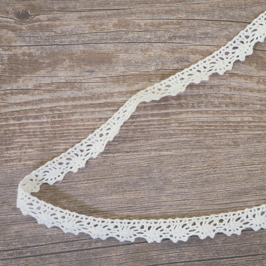Кружево хлопковое на картонной катушке, цвет белый 5 м белый HEMLINE VL10.035