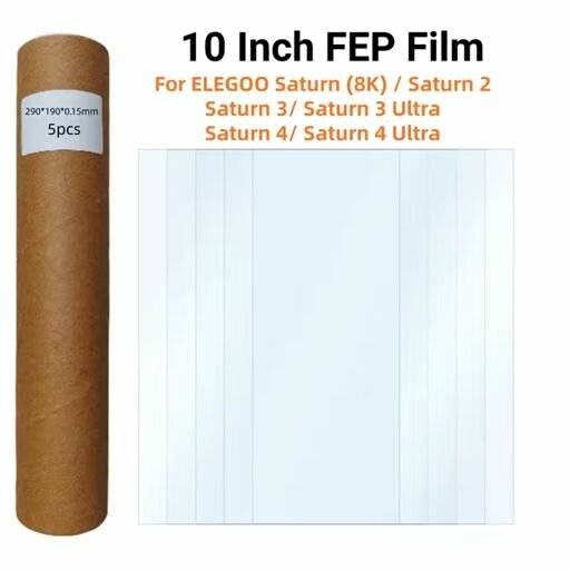 Пленка FEP 0.15 мм для 3D-принтеров ELEGOO Saturn 3 Ultra/4 Ultra/2/3/4, 5 шт