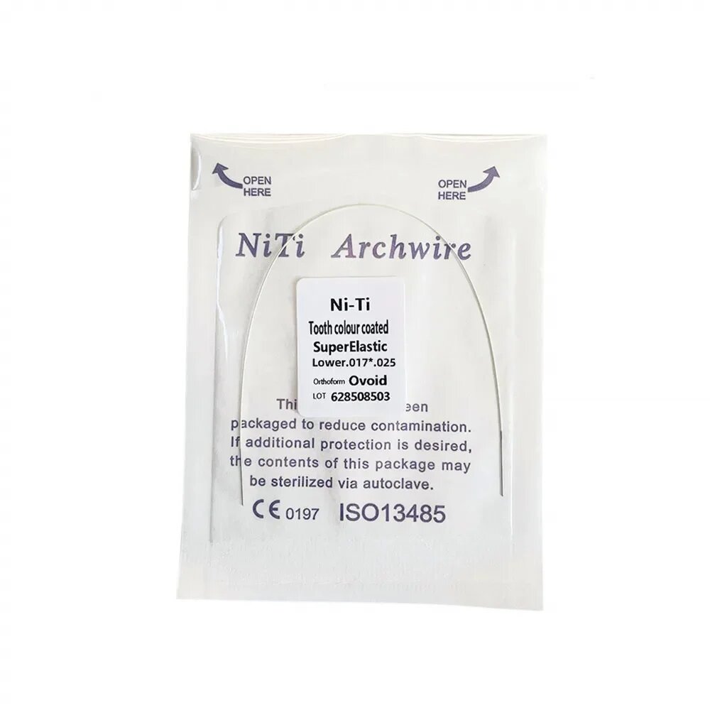NiTi Archwire белая, овальная, 0.17x0.25 Lower