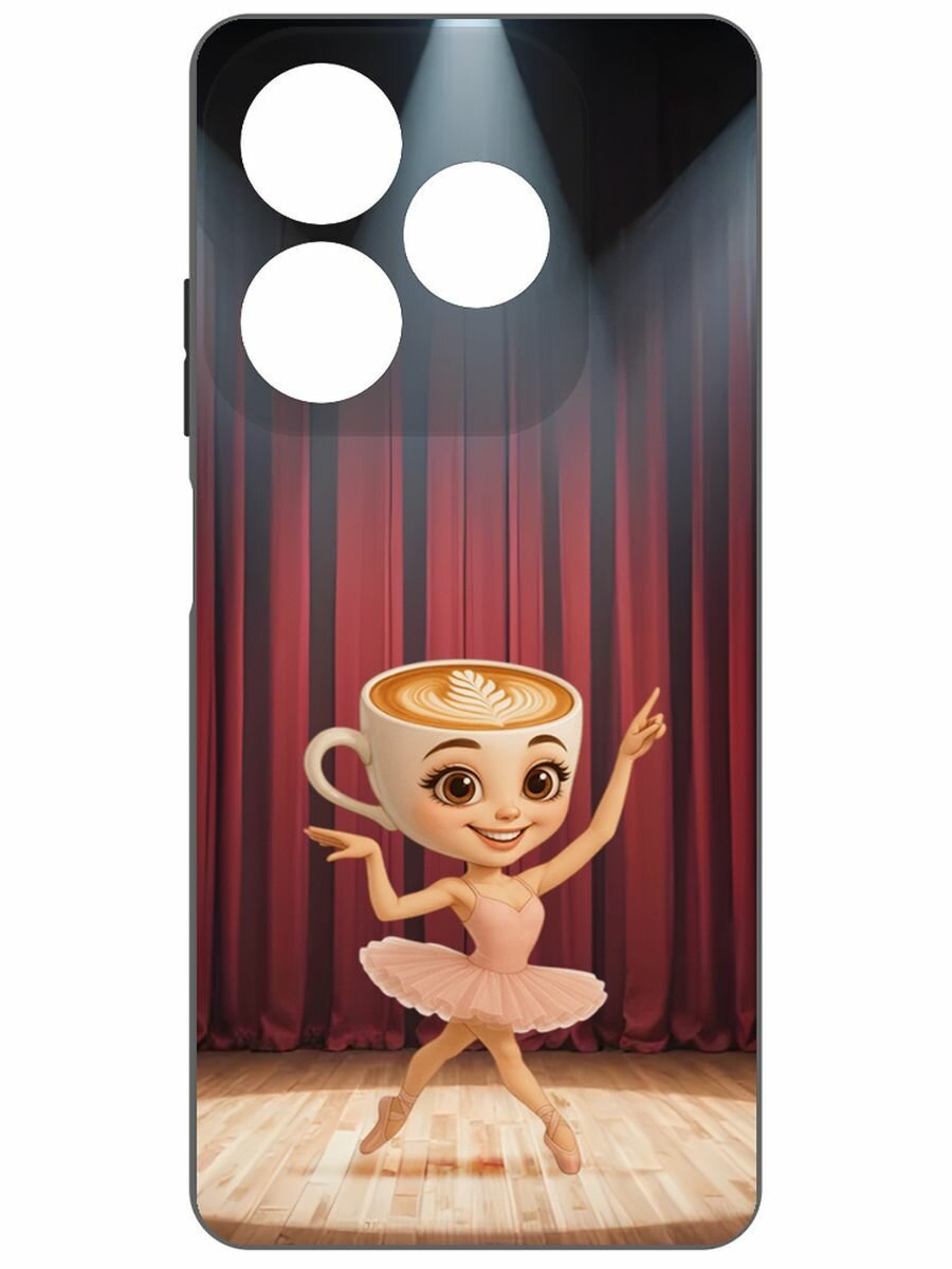 Чехол-накладка Krutoff Soft Case Балерино Капучино для INFINIX Smart 8 черный