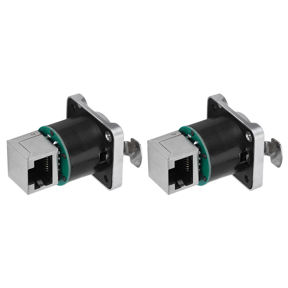 2Pcs RJ45 Angled Connector 8 Poles 8 cores IP67 PA Insulator Material PA66 Rubber Core Material Zinc alloy chrome plating Material Copper Contact Material TIA/EIA568B ISO/IEC11801 standards Aviation Plug