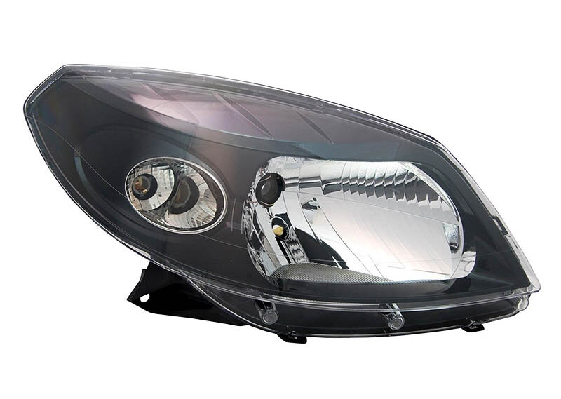 Фара Рено Сандеро черная Sandero с корретором в сборе