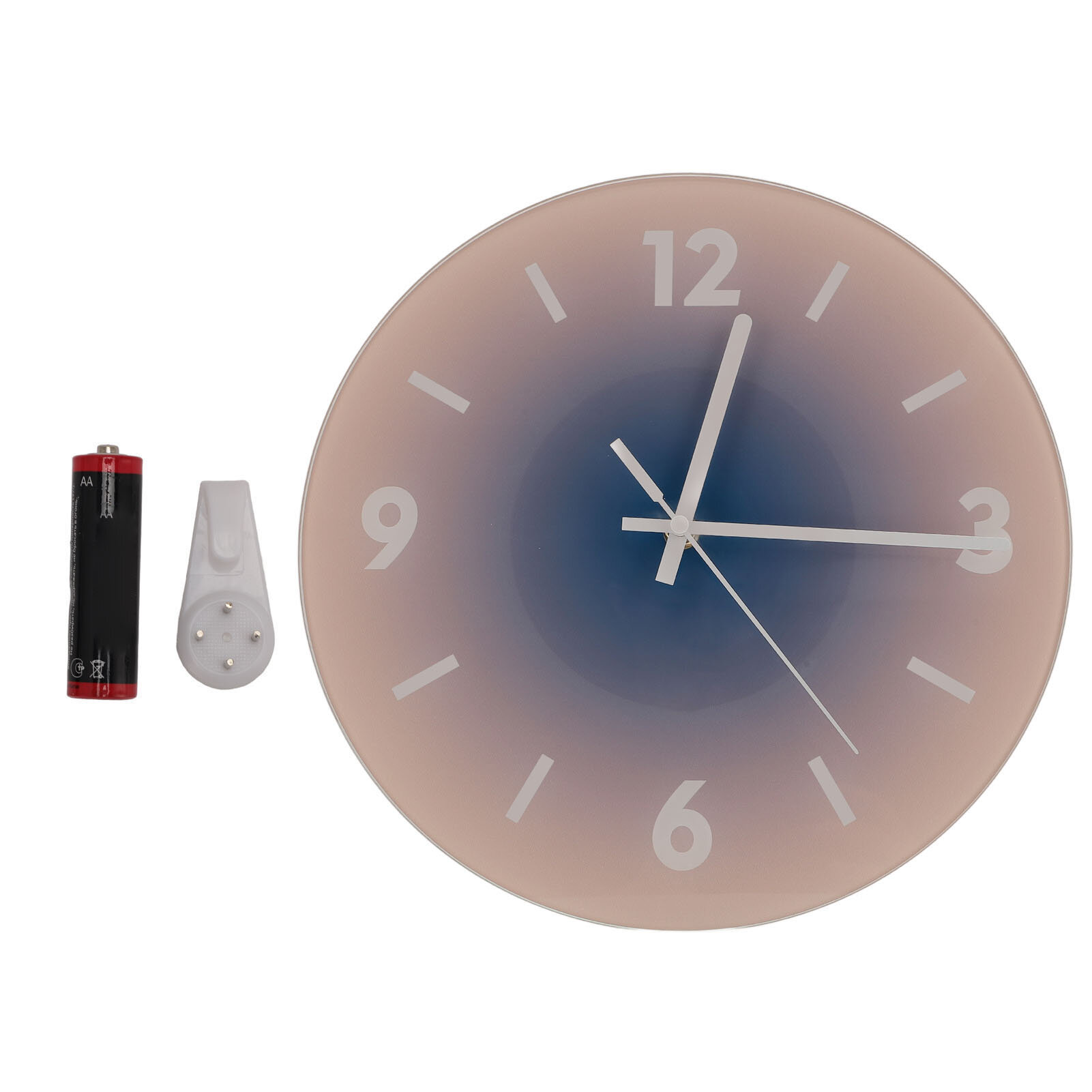 Настенные часы 12 -дюймовые северные солнце вниз инновационные стеклянные тихий современные настенные часы для гостиной градиент синий