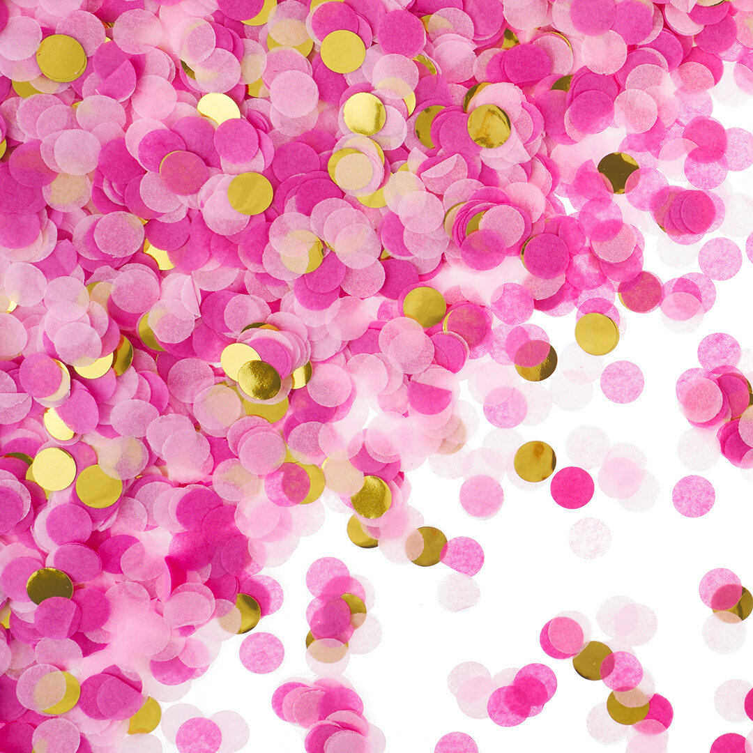 Конфетти Волна веселья "Купаж" в форме круга, цвет розовый микс с эффектом металлик, 1 см, 50 г