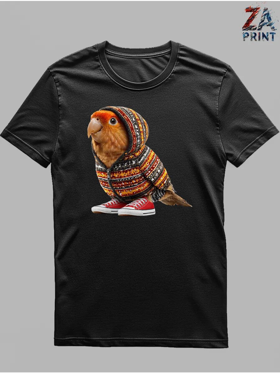 Футболка попугай кеды шарф