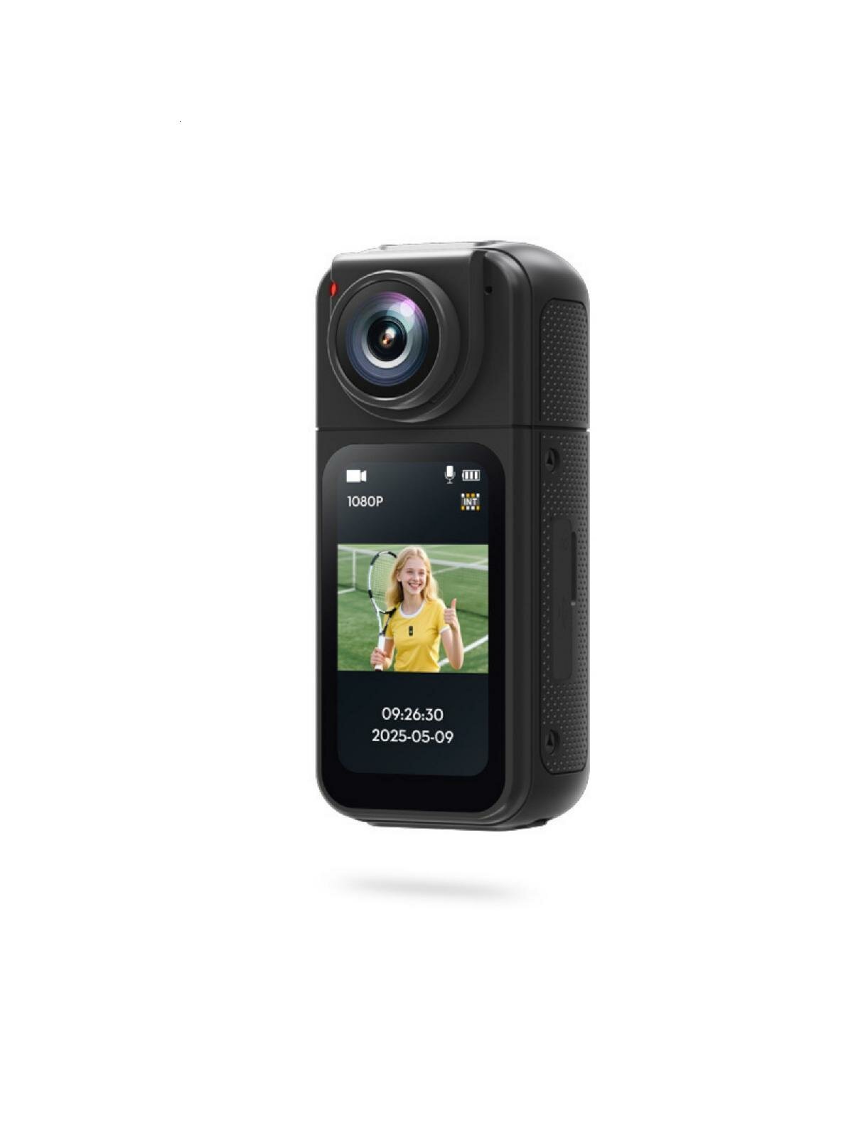 Экшн-камера для животных, Наружная камера для большого пальца, вращающаяся на 180 градусов, подвесная камера на шее, спортивная камера-черный