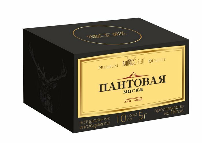 Маски для лица Зеленый Алтай "Premium Quality", Пантовые, 10 саше по 5 г