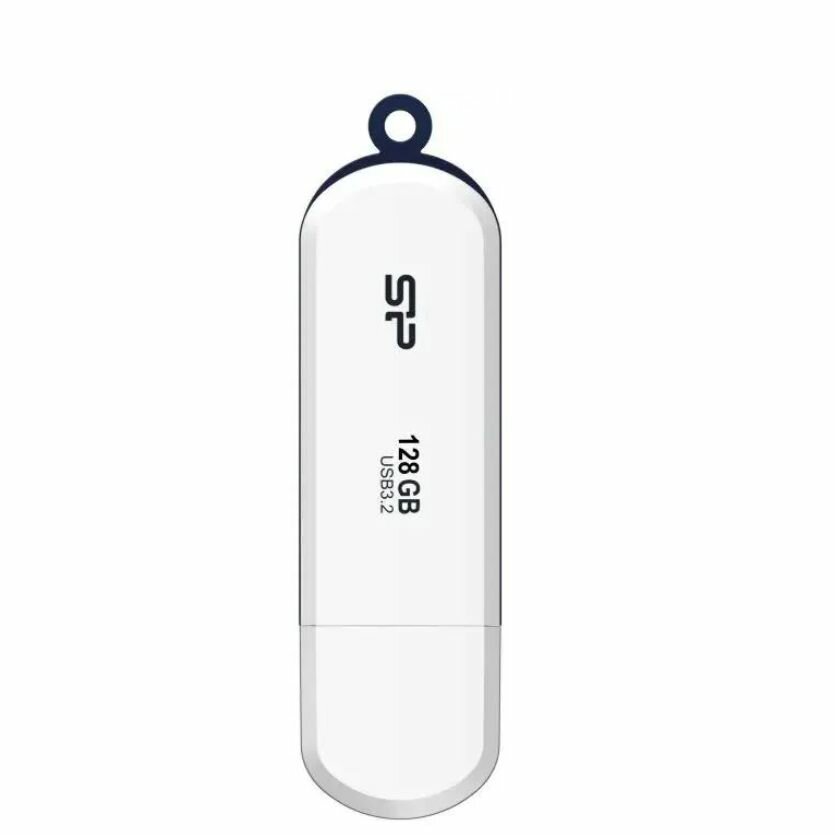 Память USB Flash 128 ГБ SILICON POWER Blaze B32 (SP128GBUF3B32V1W) - USB 3.2, USB Type-A, вид закрывания - Колпачок, Пластик