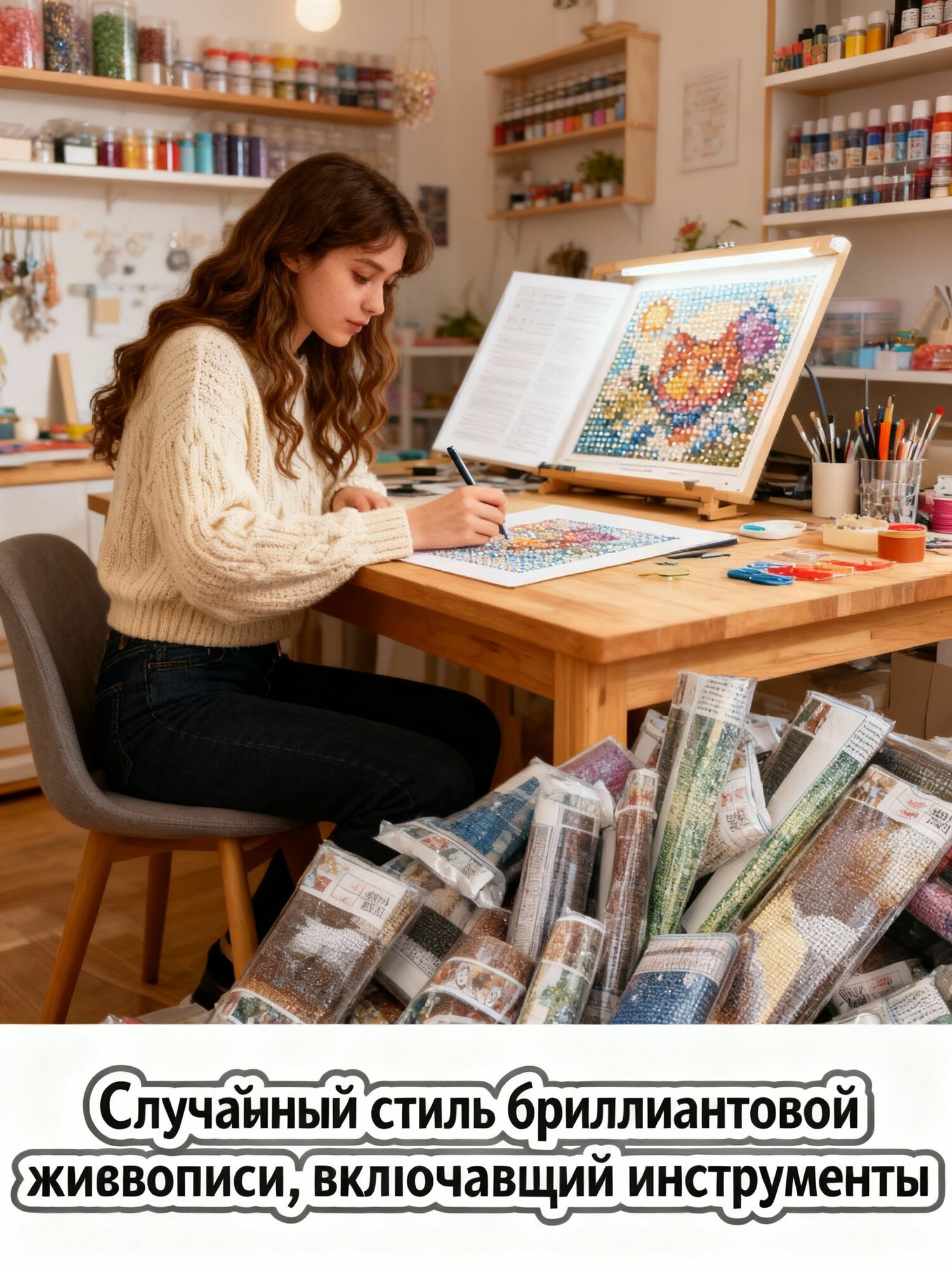 Набор для алмазной вышивки Случайный рисунок 30*40 см, полный комплект страз и инструментов, распродажа остатков, низкая цена