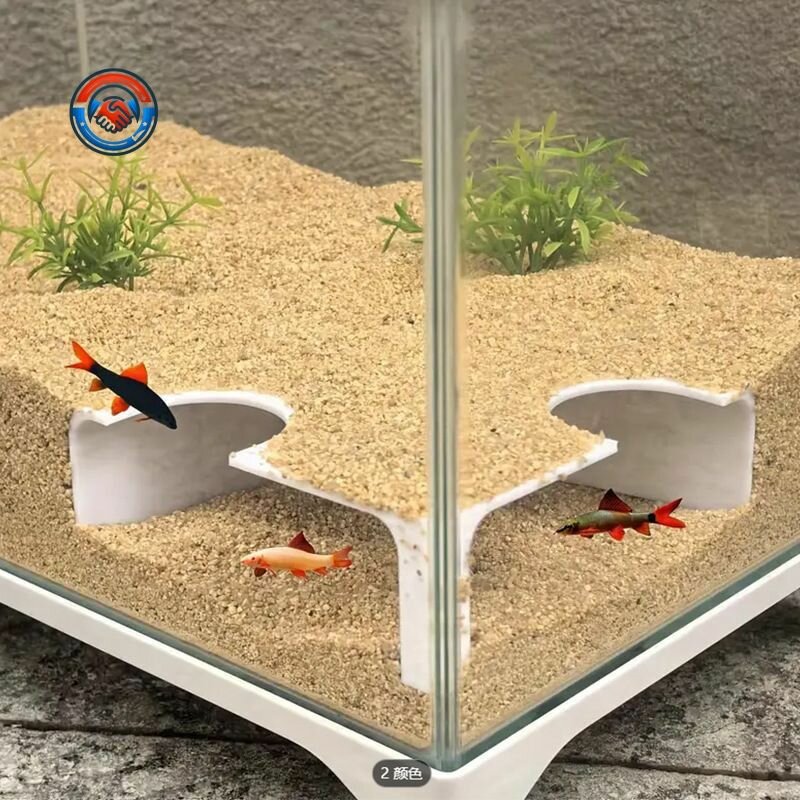 Декорация для аквариума тоннель-укрытие с двумя входами, керамическая пещера для рыб и креветок, натуральный аквариумный декор