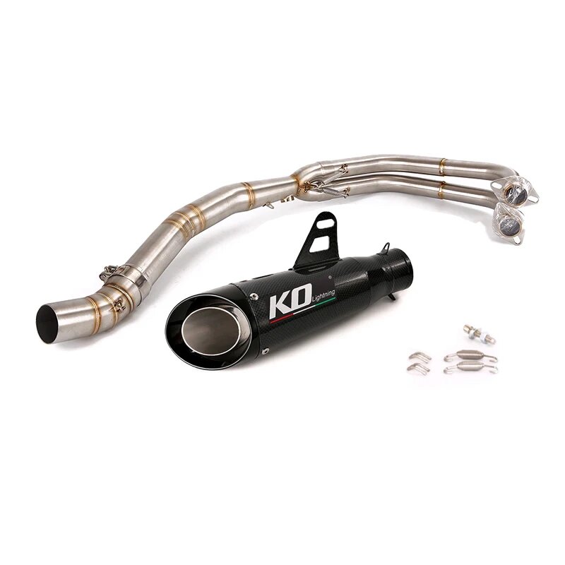 Выхлопная труба для KAWASAKI NINJA 400 250 2017-2022, выхлопная система мотоцикла, глушитель, средняя Передняя звеньевая труба, без глушителя дБ, K