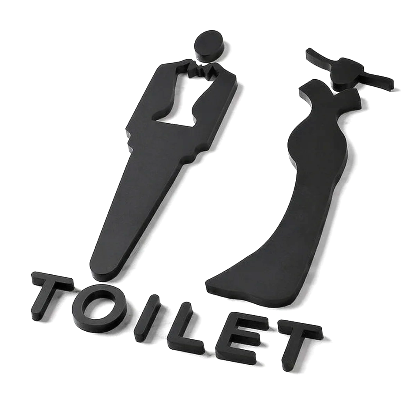 1 шт./лот "3D акриловый знак для туалета, наклейка на дверь мужского и женского туалета со стильным дизайном - виниловая наклейка из ПВХ для офисов или общественных туалетов"