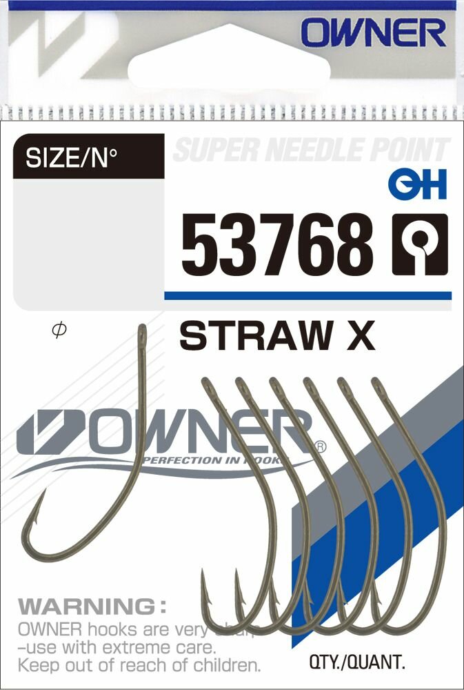 OWNER Крючок Straw X Unagi w/eye №4 9шт