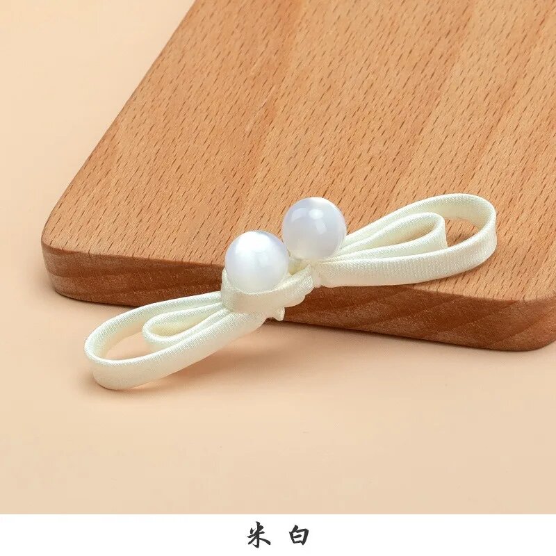 Китайские кнопки-лягушки из ткани, набор из 10 пар Белый, color 1