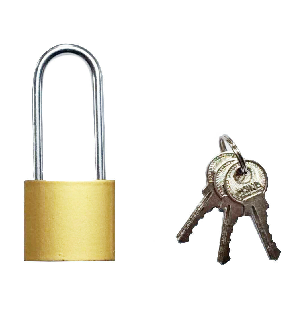 Замок навесной UGO LOKS для сейфов, шкафов, дверей, латунь, 32 мм, длинная дужка