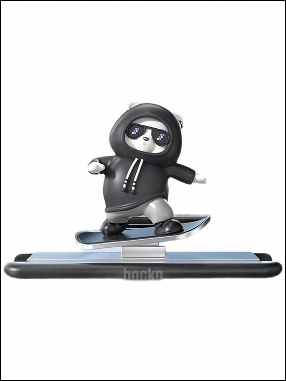 Игрушка на панель авто (для горизонтальной поверхности) Медведь на скейте / Фигурка в машину