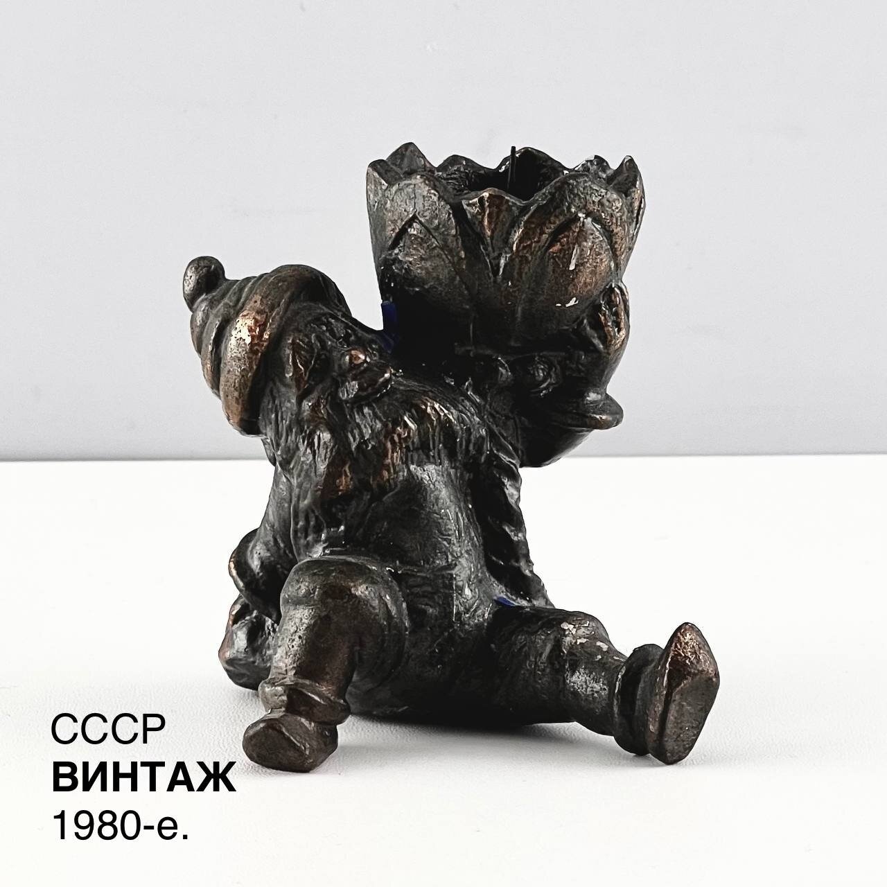Винтажный подсвечник "Гном". Металл. СССР, 1980-е.