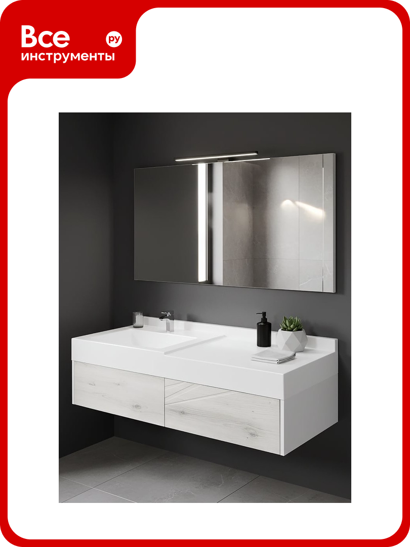 Тумба AQUATON Сакура 100 Ольха Наварра/Белый глянец Раковина Сакура 1000 00055972 1A234901SKW80, деревянный, черный