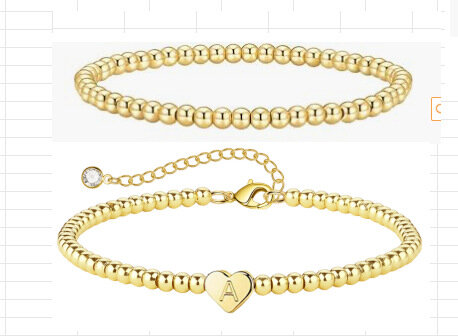 Браслет для гадания, YM Буква Золотая буса Циркон ГUTS Сердце