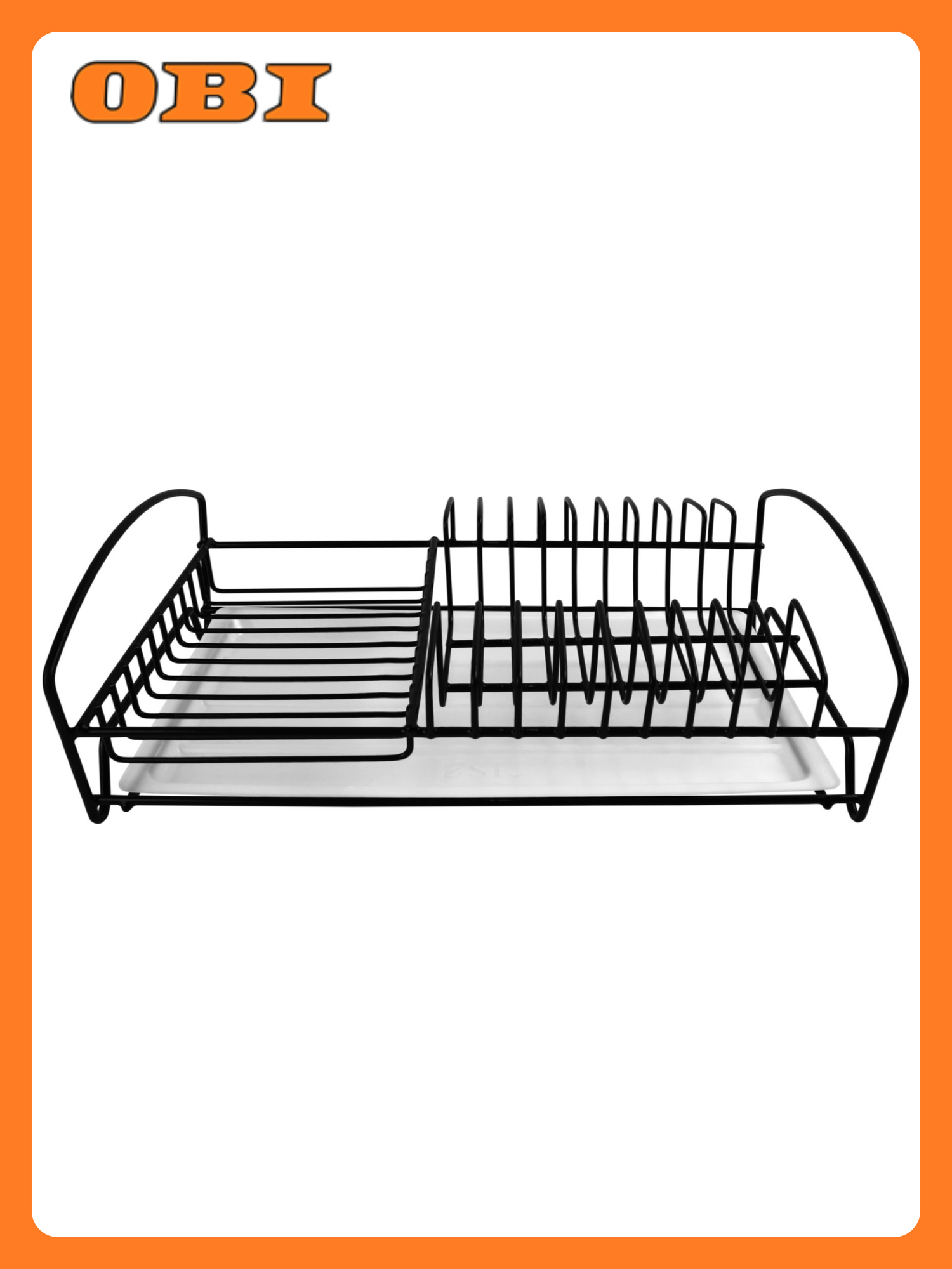 Сушилка для посуды 4640020219196, настольная, черная, сталь, с поддоном