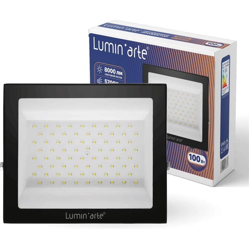Светодиодный прожектор Lumin'arte 100вт 5700к ip65 8000лм черный LFL-100W/06, Защита от перегрева и скачков напряжения
