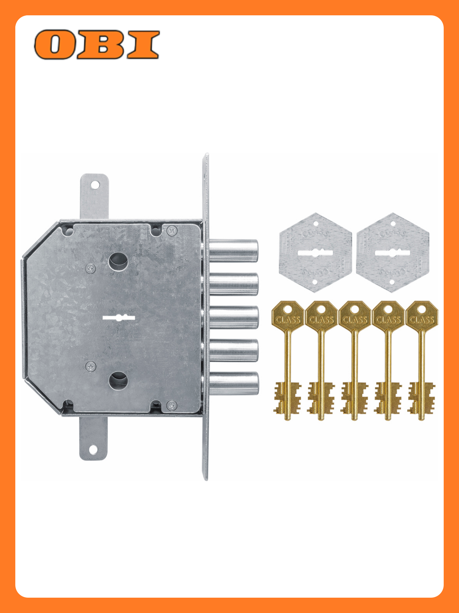 Замок Class GSSM 002, сувальдный, серебристый, для металлических дверей