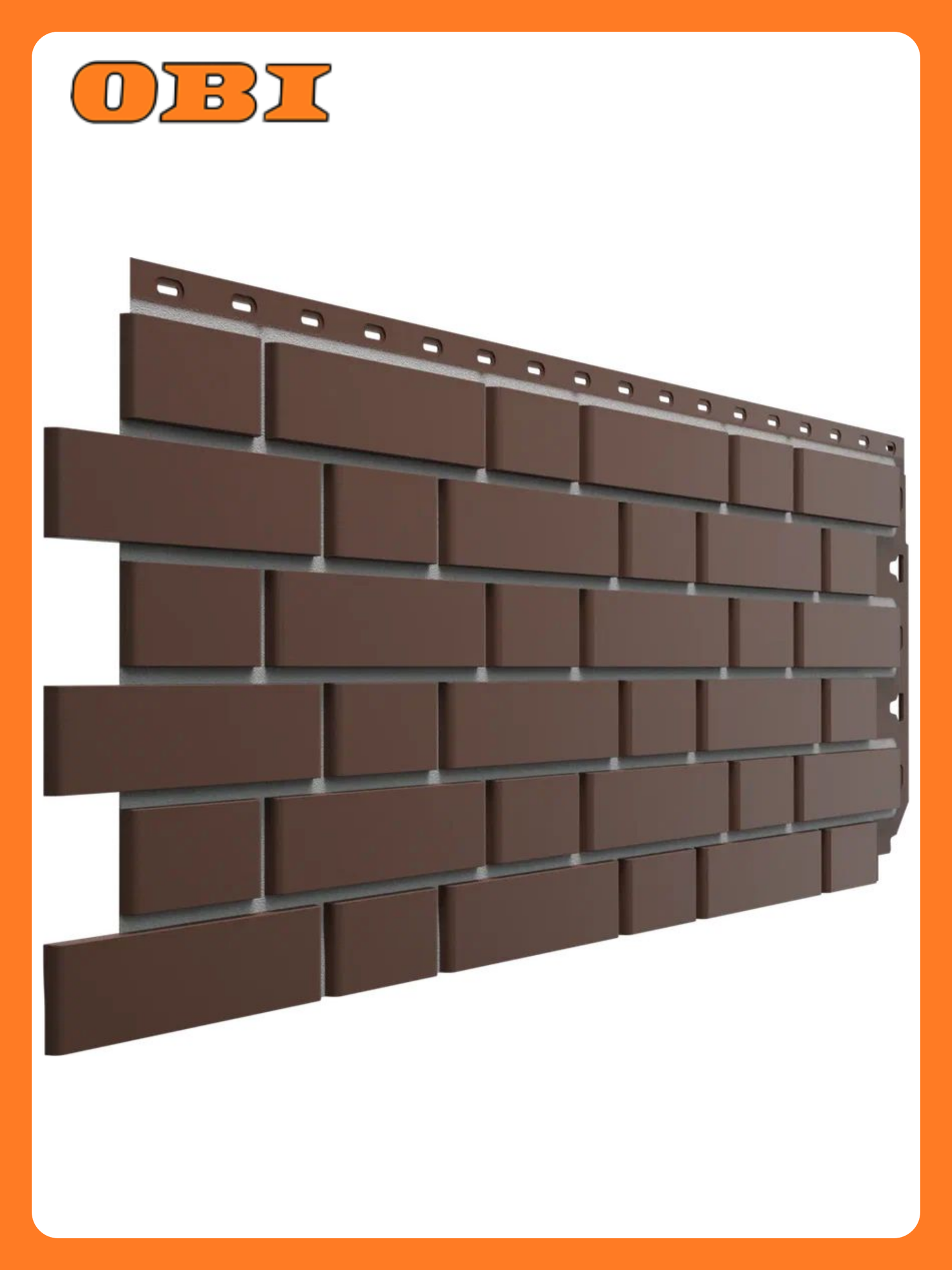 Фасадная панель Docke Флемишь, имитация кирпича, коричневая, 1095х420х0,23 мм, 1шт