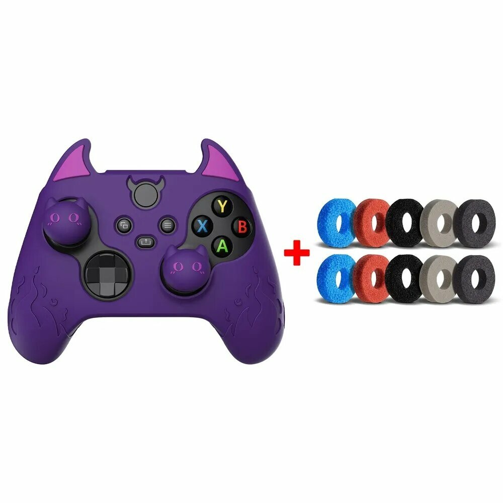 Силиконовый чехол для Xbox Series X/S Demon с кольцами точности, фиолетовый