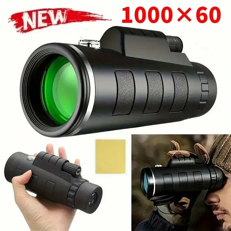 Телескоп ночного видения, дневной и ночной монокуляр двойного назначения для взрослых с большим увеличением и высокой четкостью изображения, 1000*60
