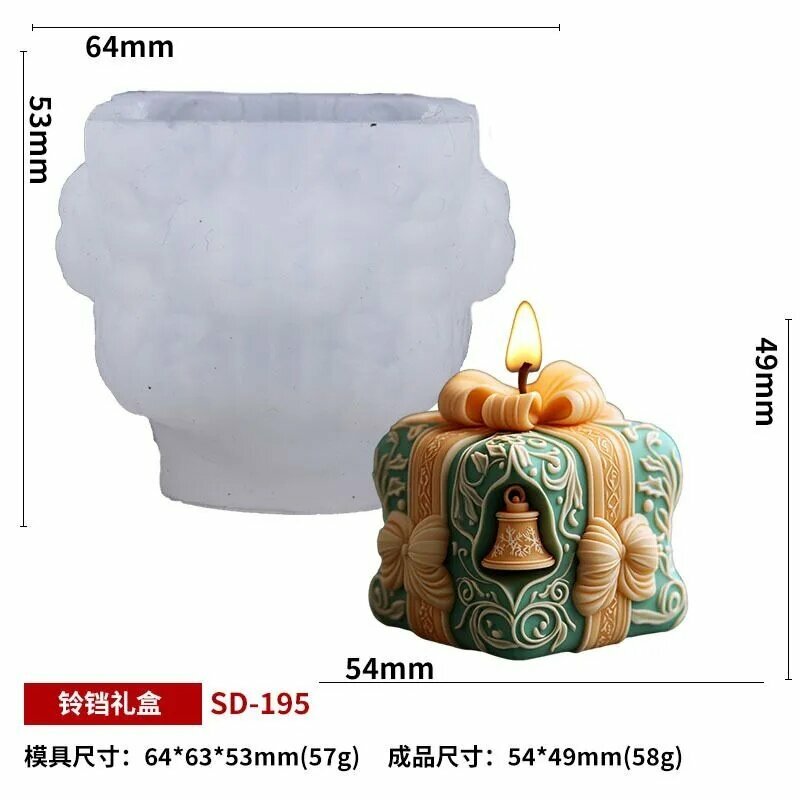 Mолд для гипса/свеча/мыла/саше/заливки эпоксидной смолой, Многоразовый, Рождество новогодний