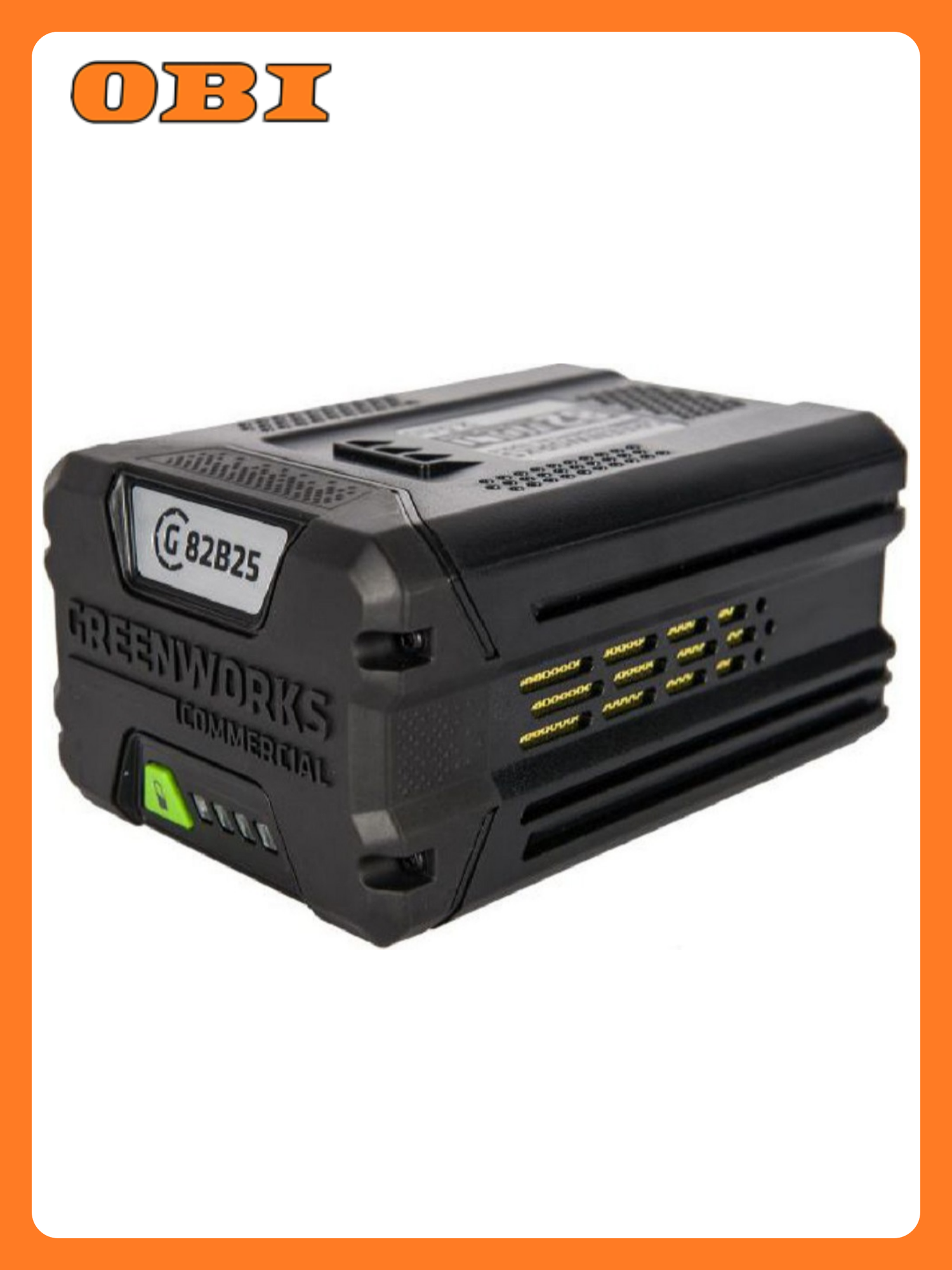 Аккумулятор Greenworks G82B2, Li-Ion, 82В, 2500мАч, слайдер, 4 индикатора заряда