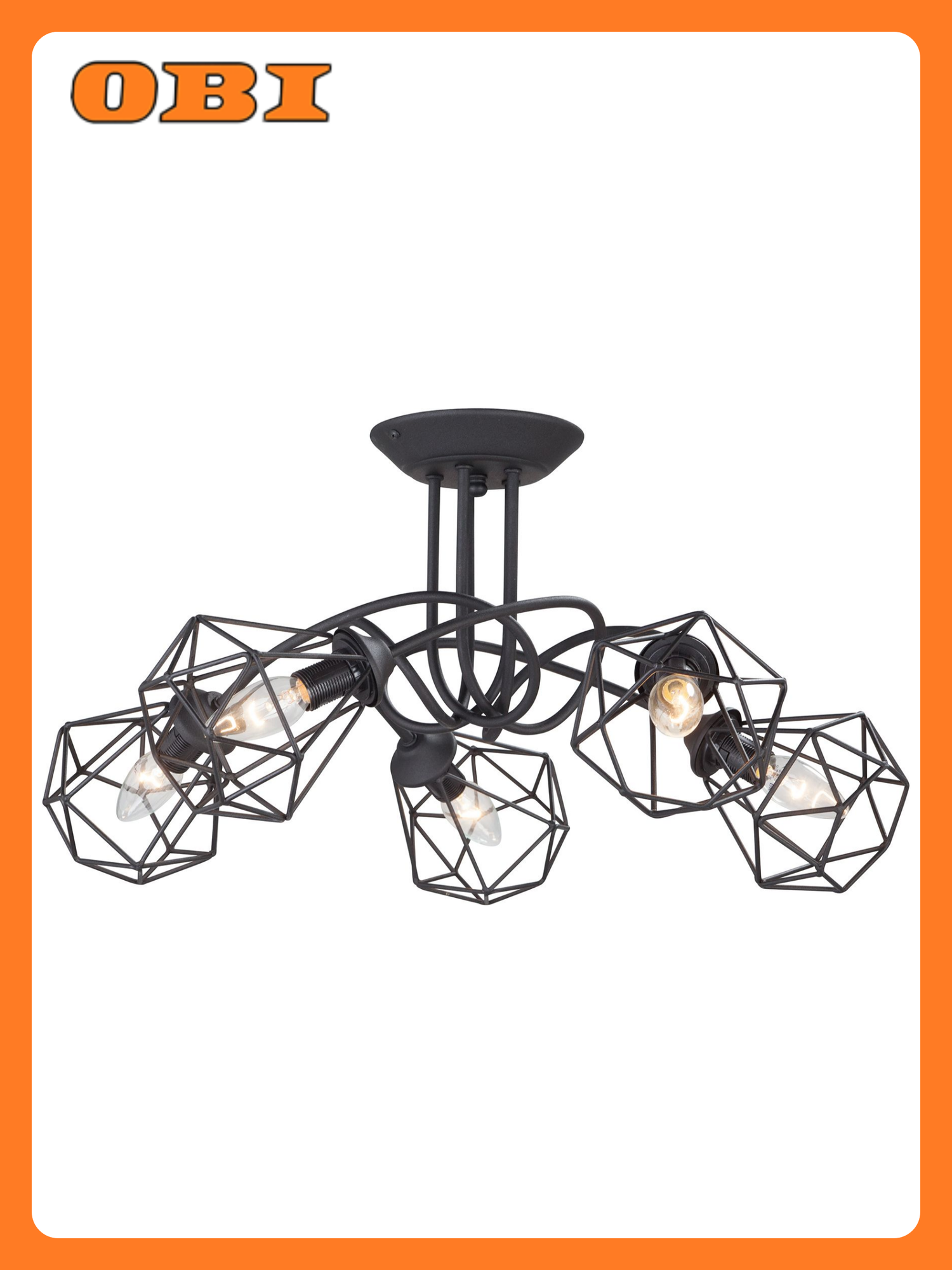 Потолочная люстра Vitaluce V4930-1/5PL черная 5ХE14Х40Вт