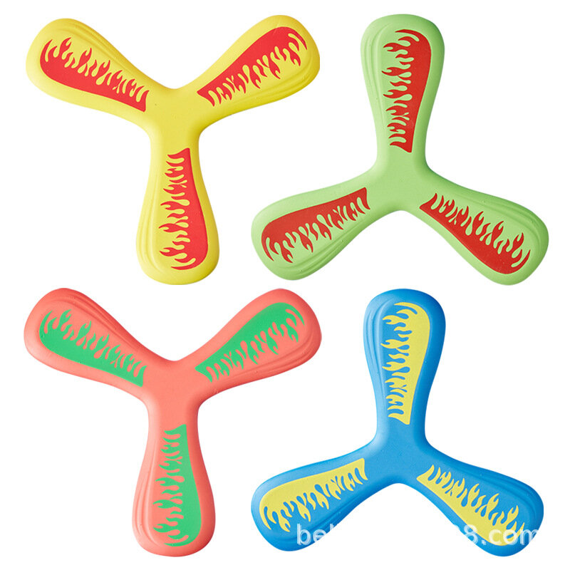Детский трехлопастной мягкий безопасный бумеранг для школы и детского сада, летающая игрушка для улицы, летает в