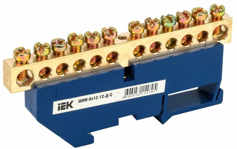Шина соединительная IEK нулевая на DIN-изоляторе, ШНИ 8х12-12-Д-С